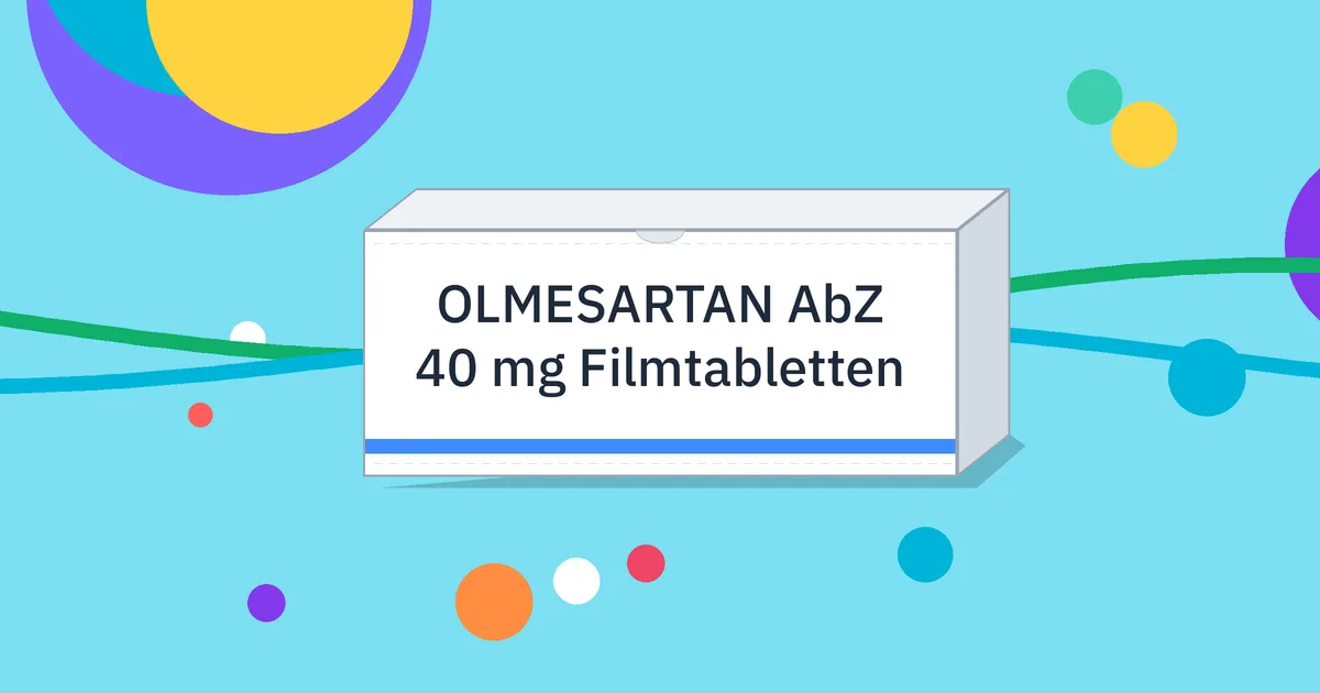 Symbolbild: Packung mit der Aufschrift OLMESARTAN AbZ 40 mg Filmtabletten (PZN 11856098) – Verfügbarkeit und Bezug in Apotheken in Frankfurt am Main