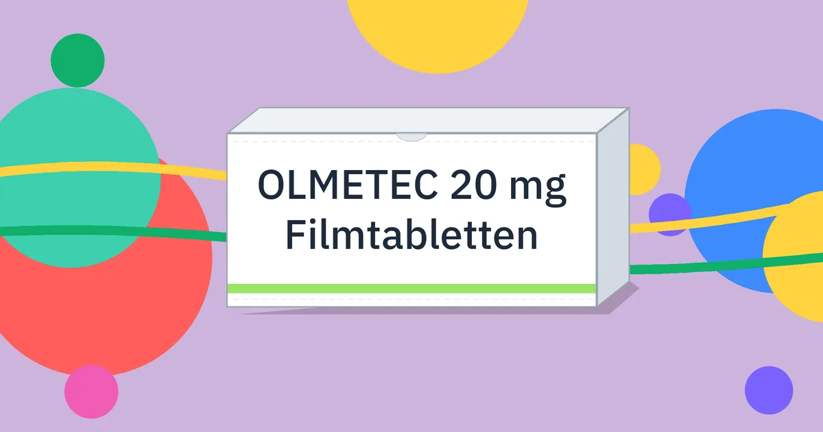 Symbolbild: Packung mit der Aufschrift OLMETEC 20 mg Filmtabletten (PZN 05523702) – Verfügbarkeit und Bezug in Apotheken in Frankfurt am Main