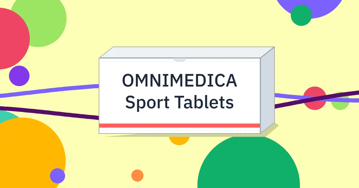 Symbolbild: Packung mit der Aufschrift OMNIMEDICA Sport Tablets (PZN 19142754) – Verfügbarkeit und Bezug in Apotheken in Frankfurt am Main
