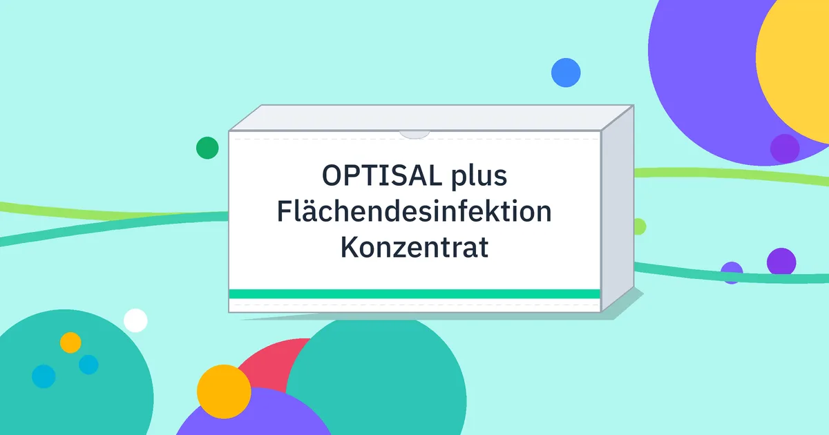 Symbolbild: Packung mit der Aufschrift OPTISAL plus Flächendesinfektion Konzentrat (PZN 11170774) – Verfügbarkeit und Bezug in Apotheken in Frankfurt am Main