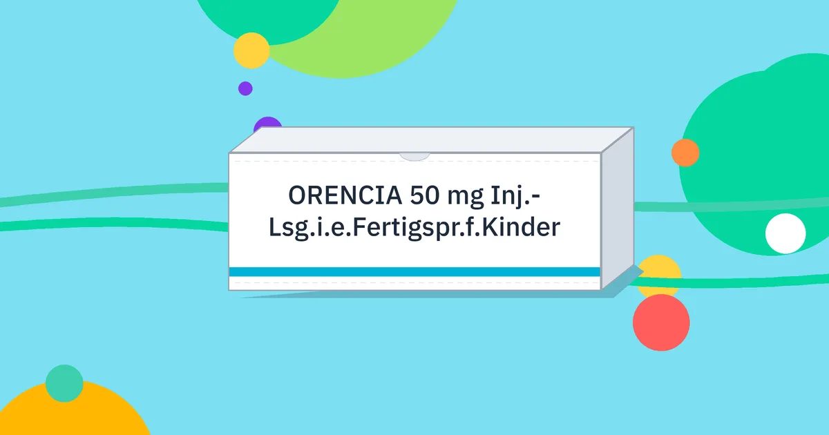 Symbolbild: Packung mit der Aufschrift ORENCIA 50 mg Inj.-Lsg.i.e.Fertigspr.f.Kinder (PZN 15379407) – Verfügbarkeit und Bezug in Apotheken in Frankfurt am Main