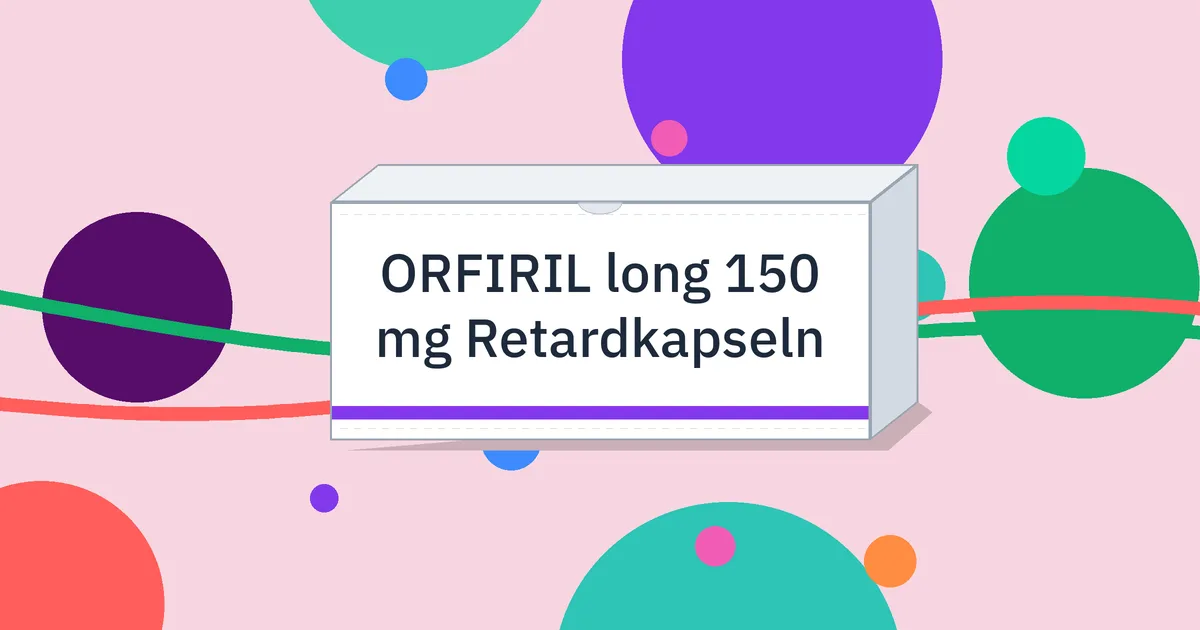 Symbolbild: Packung mit der Aufschrift ORFIRIL long 150 mg Retardkapseln (PZN 08718903) – Verfügbarkeit und Bezug in Apotheken in Frankfurt am Main