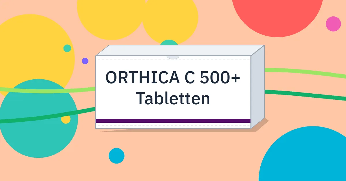 Symbolbild: Packung mit der Aufschrift ORTHICA C 500+ Tabletten (PZN 04994003) – Verfügbarkeit und Bezug in Apotheken in Frankfurt am Main