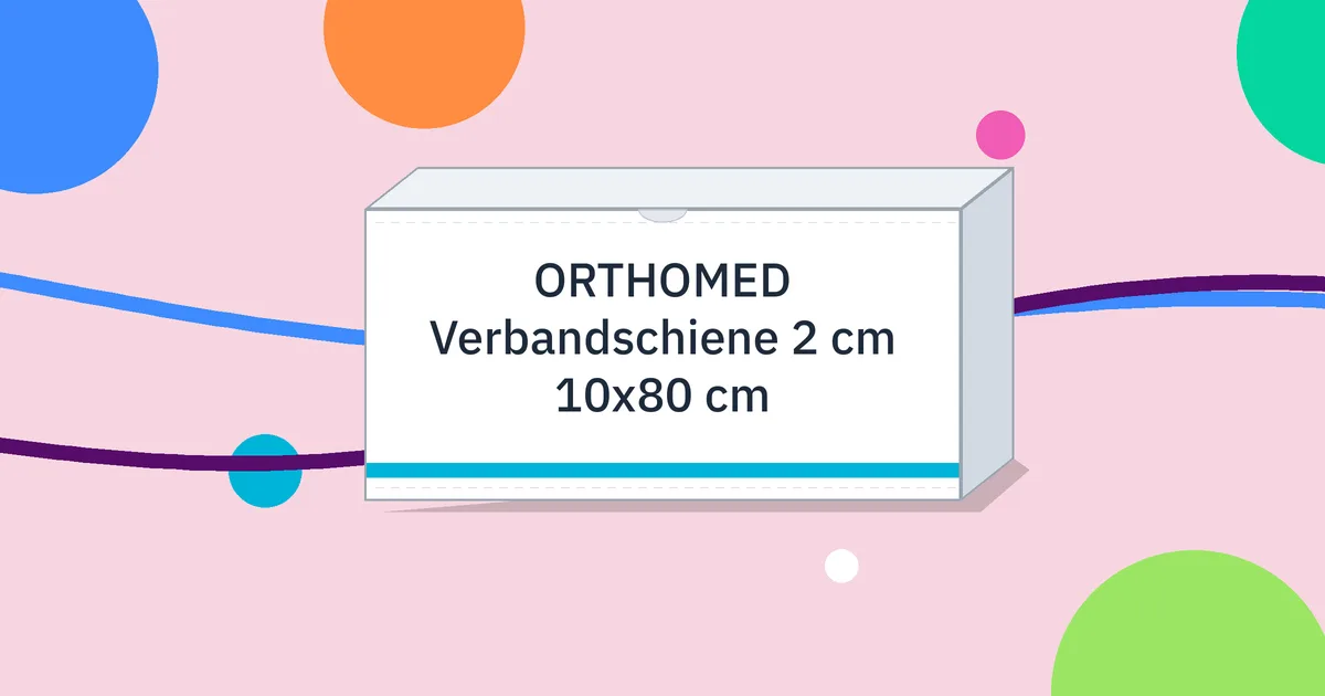Symbolbild: Packung mit der Aufschrift ORTHOMED Verbandschiene 2 cm 10x80 cm (PZN 03893837) – Verfügbarkeit und Bezug in Apotheken in Frankfurt am Main