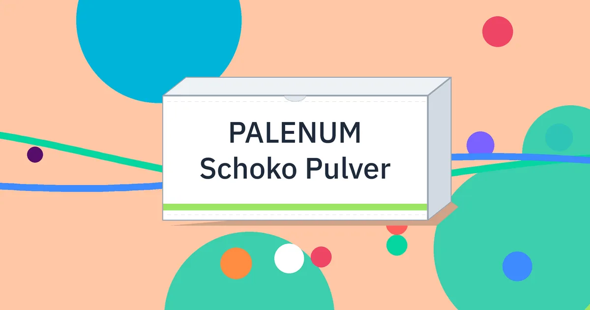 Symbolbild: Packung mit der Aufschrift PALENUM Schoko Pulver (PZN 03926643) – Verfügbarkeit und Bezug in Apotheken in Frankfurt am Main
