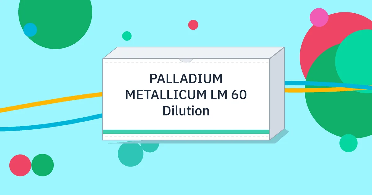 Symbolbild: Packung mit der Aufschrift PALLADIUM METALLICUM LM 60 Dilution (PZN 12975669) – Verfügbarkeit und Bezug in Apotheken in Frankfurt am Main