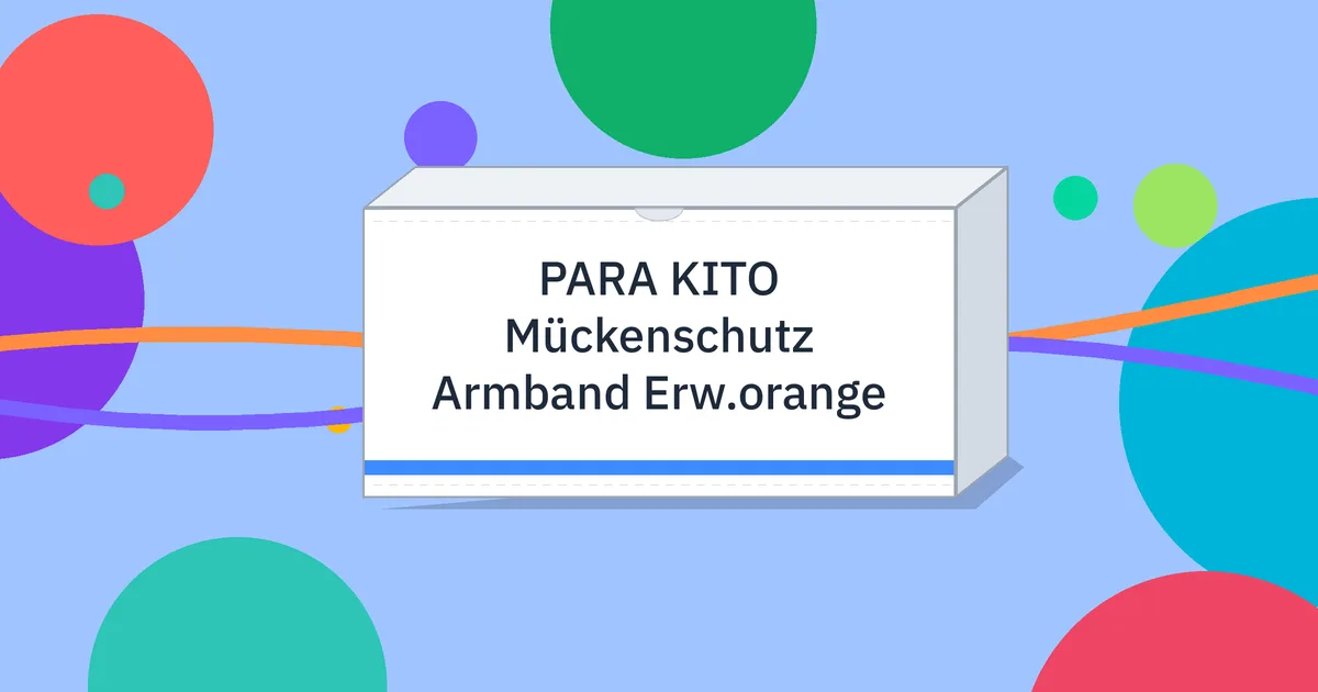 Symbolbild: Packung mit der Aufschrift PARA KITO Mückenschutz Armband Erw.orange (PZN 19132170) – Verfügbarkeit und Bezug in Apotheken in Frankfurt am Main