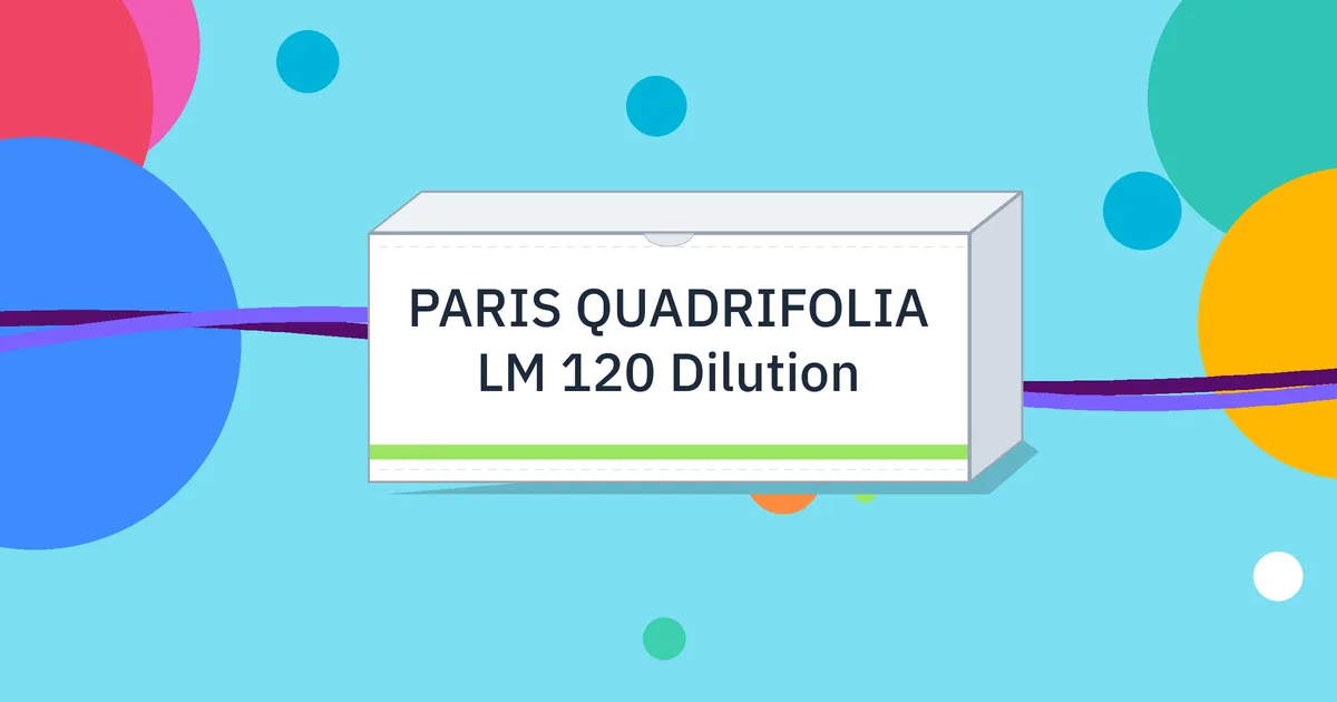 Symbolbild: Packung mit der Aufschrift PARIS QUADRIFOLIA LM 120 Dilution (PZN 13632167) – Verfügbarkeit und Bezug in Apotheken in Frankfurt am Main