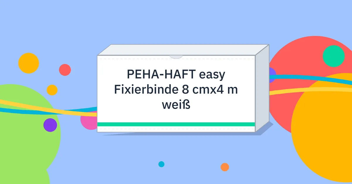 Symbolbild: Packung mit der Aufschrift PEHA-HAFT easy Fixierbinde 8 cmx4 m weiß (PZN 18851313) – Verfügbarkeit und Bezug in Apotheken in Frankfurt am Main