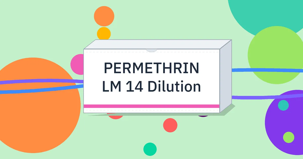 Symbolbild: Packung mit der Aufschrift PERMETHRIN LM 14 Dilution (PZN 13635591) – Verfügbarkeit und Bezug in Apotheken in Frankfurt am Main