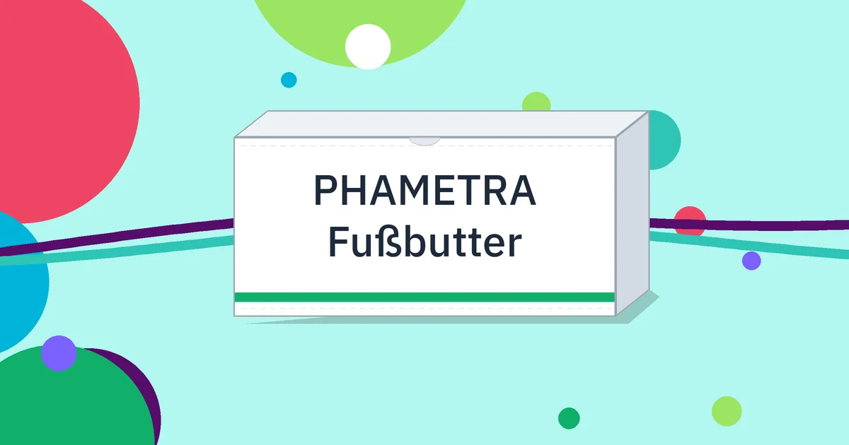 Symbolbild: Packung mit der Aufschrift PHAMETRA Fußbutter (PZN 20402350) – Verfügbarkeit und Bezug in Apotheken in Frankfurt am Main