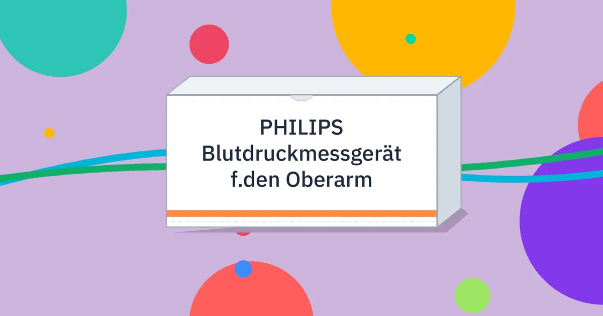 Symbolbild: Packung mit der Aufschrift PHILIPS Blutdruckmessgerät f.den Oberarm (PZN 10735955) – Verfügbarkeit und Bezug in Apotheken in Frankfurt am Main