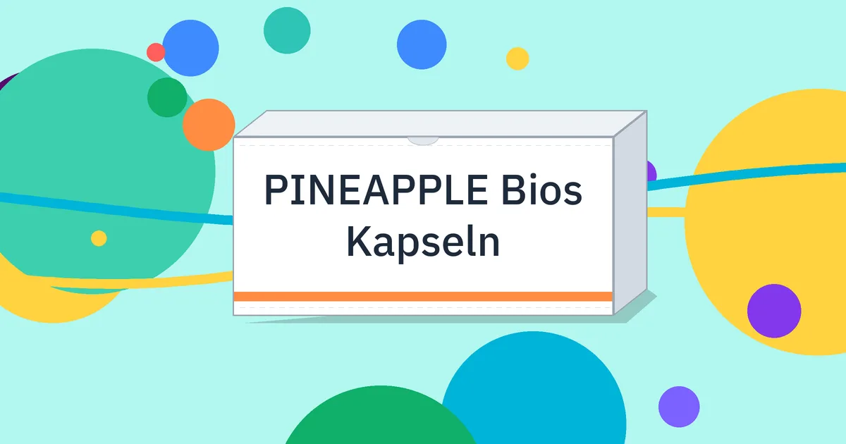 Symbolbild: Packung mit der Aufschrift PINEAPPLE Bios Kapseln (PZN 02570635) – Verfügbarkeit und Bezug in Apotheken in Frankfurt am Main