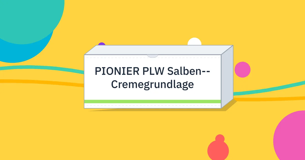 Symbolbild: Packung mit der Aufschrift PIONIER PLW Salben--Cremegrundlage (PZN 03103597) – Verfügbarkeit und Bezug in Apotheken in Frankfurt am Main