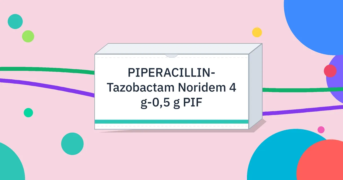 Symbolbild: Packung mit der Aufschrift PIPERACILLIN-Tazobactam Noridem 4 g-0,5 g PIF (PZN 10274359) – Verfügbarkeit und Bezug in Apotheken in Frankfurt am Main
