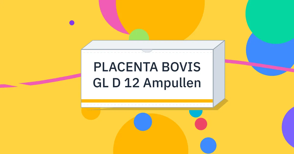 Symbolbild: Packung mit der Aufschrift PLACENTA BOVIS GL D 12 Ampullen (PZN 03353377) – Verfügbarkeit und Bezug in Apotheken in Frankfurt am Main