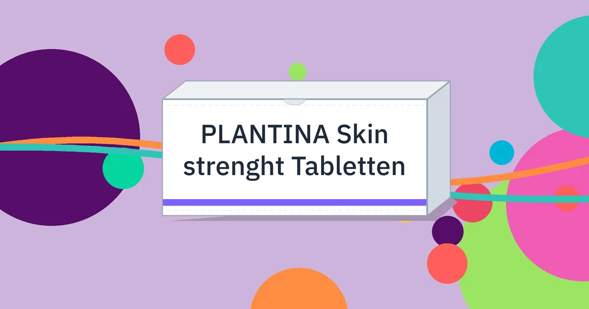 Symbolbild: Packung mit der Aufschrift PLANTINA Skin strenght Tabletten (PZN 18758039) – Verfügbarkeit und Bezug in Apotheken in Frankfurt am Main
