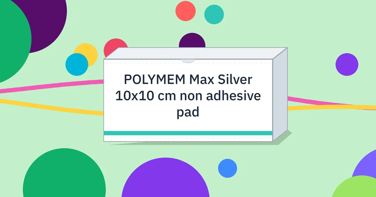 Symbolbild: Packung mit der Aufschrift POLYMEM Max Silver 10x10 cm non adhesive pad (PZN 12451860) – Verfügbarkeit und Bezug in Apotheken in Frankfurt am Main