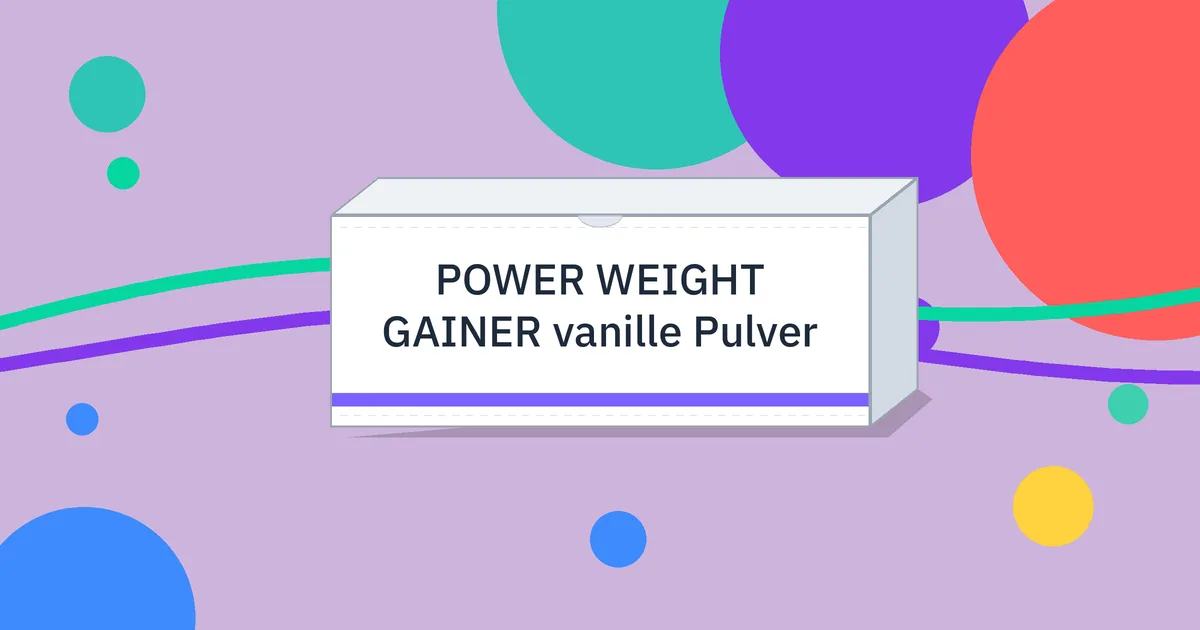 Symbolbild: Packung mit der Aufschrift POWER WEIGHT GAINER vanille Pulver (PZN 09243566) – Verfügbarkeit und Bezug in Apotheken in Frankfurt am Main