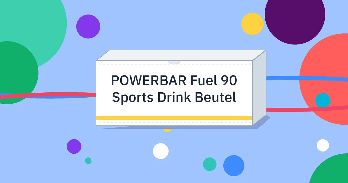 Symbolbild: Packung mit der Aufschrift POWERBAR Fuel 90 Sports Drink Beutel (PZN 19228869) – Verfügbarkeit und Bezug in Apotheken in Frankfurt am Main