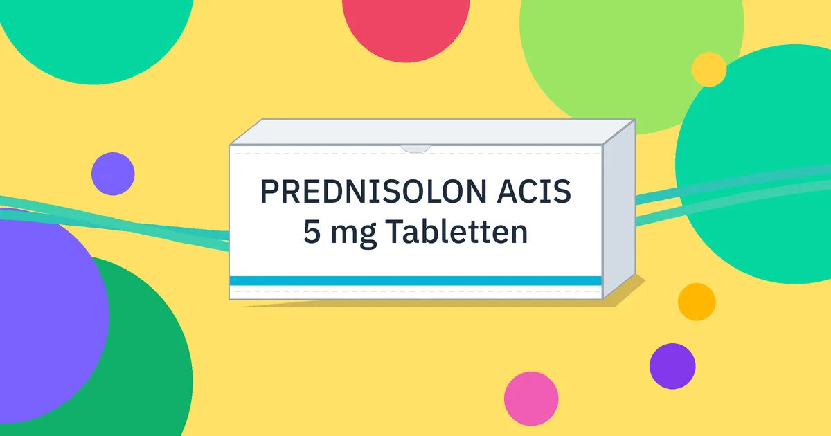 Symbolbild: Packung mit der Aufschrift PREDNISOLON ACIS 5 mg Tabletten (PZN 01300402) – Verfügbarkeit und Bezug in Apotheken in Frankfurt am Main