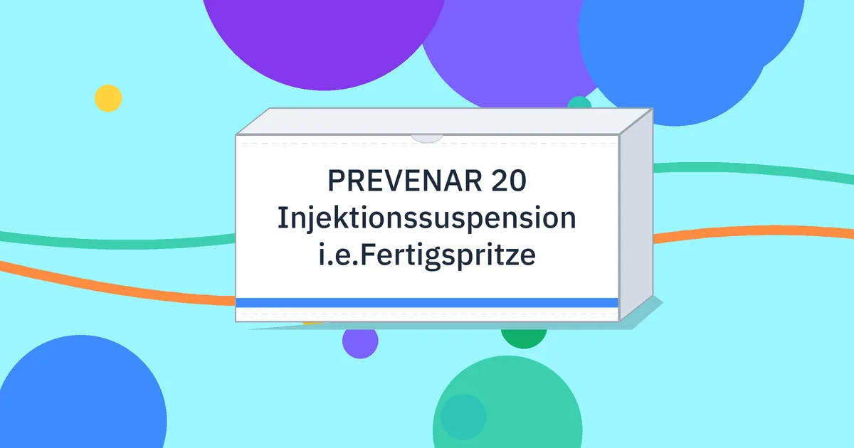 Symbolbild: Packung mit der Aufschrift PREVENAR 20 Injektionssuspension i.e.Fertigspritze (PZN 19528873) – Verfügbarkeit und Bezug in Apotheken in Frankfurt am Main