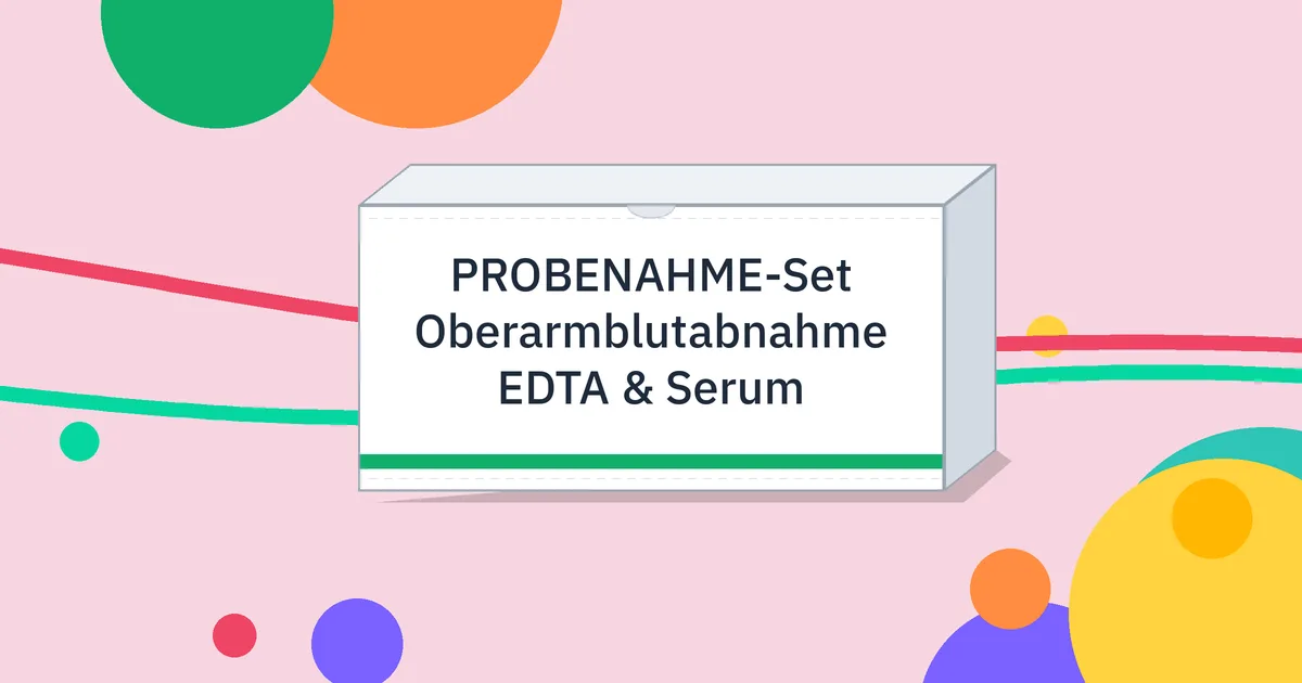 Symbolbild: Packung mit der Aufschrift PROBENAHME-Set Oberarmblutabnahme EDTA & Serum (PZN 20646129) – Verfügbarkeit und Bezug in Apotheken in Frankfurt am Main