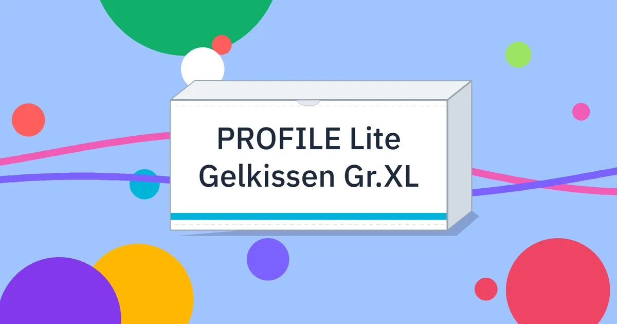 Symbolbild: Packung mit der Aufschrift PROFILE Lite Gelkissen Gr.XL (PZN 03031857) – Verfügbarkeit und Bezug in Apotheken in Frankfurt am Main