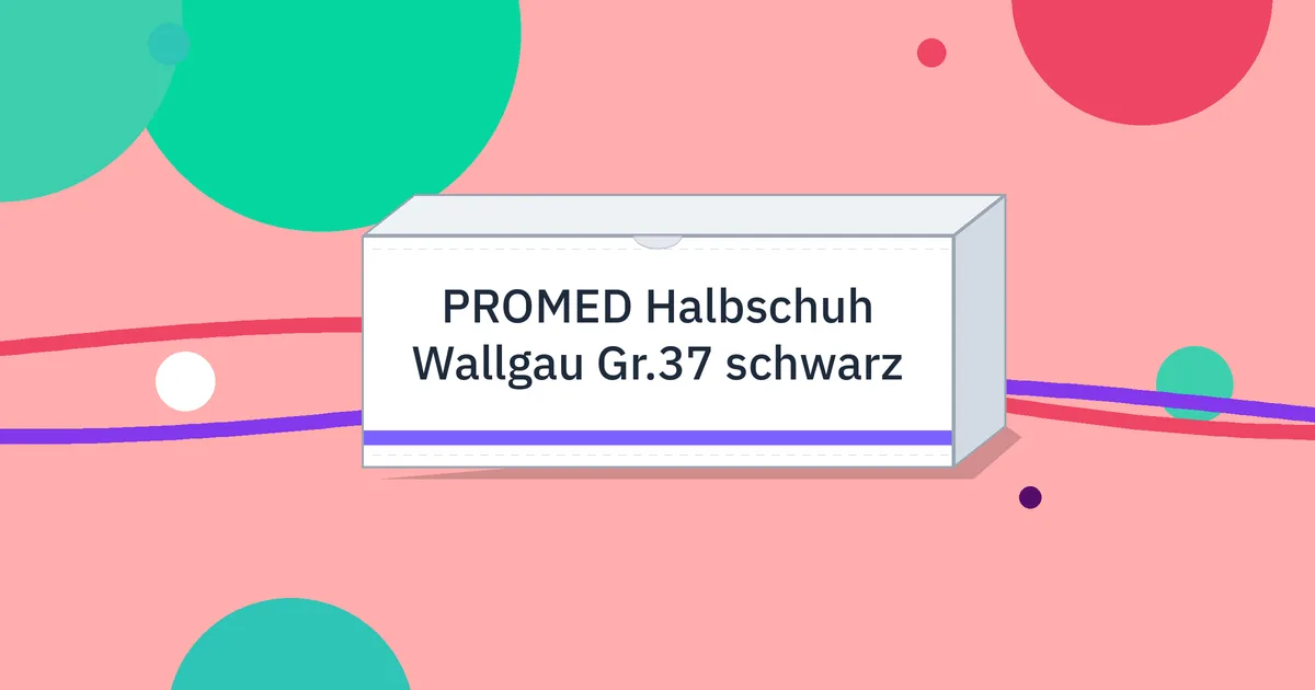 Symbolbild: Packung mit der Aufschrift PROMED Halbschuh Wallgau Gr.37 schwarz (PZN 14349108) – Verfügbarkeit und Bezug in Apotheken in Frankfurt am Main