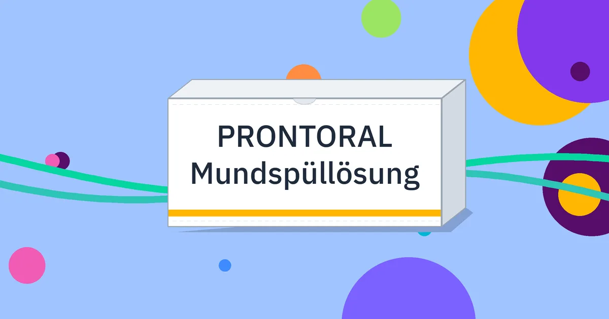 Symbolbild: Packung mit der Aufschrift PRONTORAL Mundspüllösung (PZN 09314935) – Verfügbarkeit und Bezug in Apotheken in Frankfurt am Main