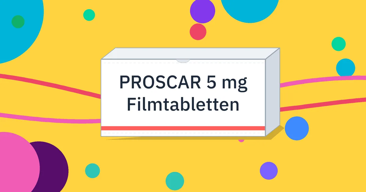 Symbolbild: Packung mit der Aufschrift PROSCAR 5 mg Filmtabletten (PZN 11004544) – Verfügbarkeit und Bezug in Apotheken in Frankfurt am Main