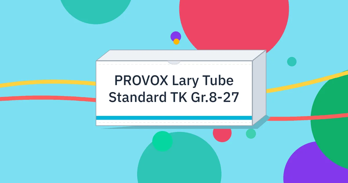 Symbolbild: Packung mit der Aufschrift PROVOX Lary Tube Standard TK Gr.8-27 (PZN 02398656) – Verfügbarkeit und Bezug in Apotheken in Frankfurt am Main