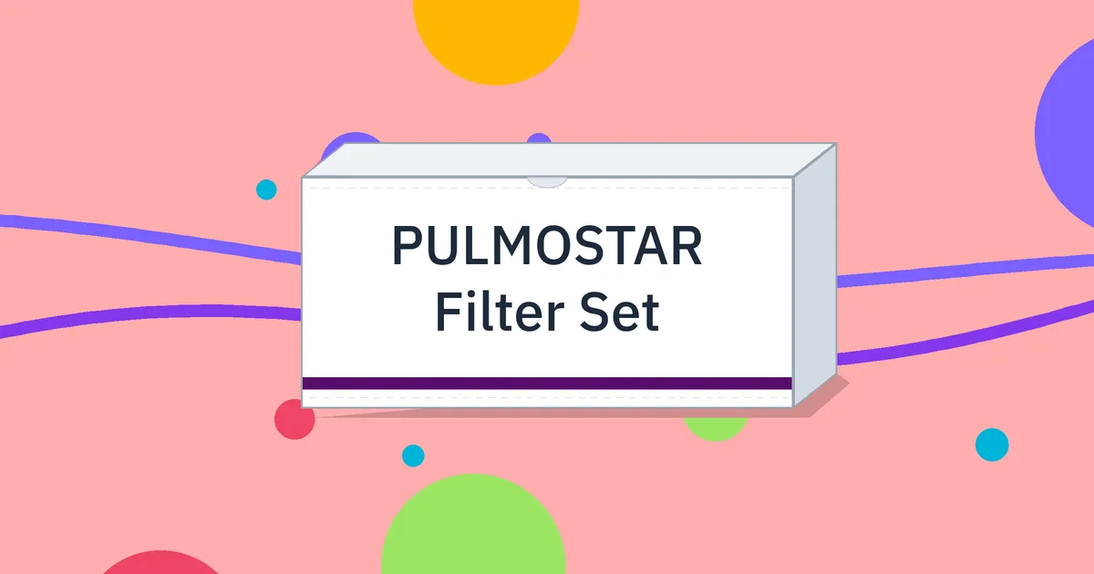 Symbolbild: Packung mit der Aufschrift PULMOSTAR Filter Set (PZN 01690202) – Verfügbarkeit und Bezug in Apotheken in Frankfurt am Main