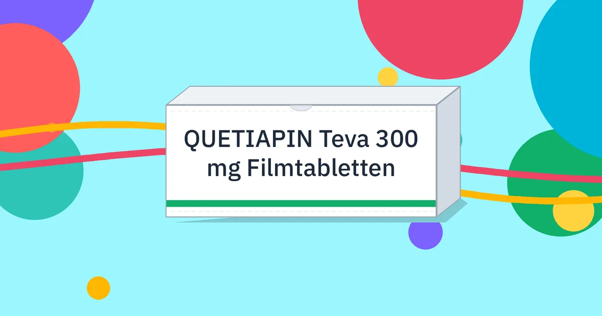 Symbolbild: Packung mit der Aufschrift QUETIAPIN Teva 300 mg Filmtabletten (PZN 18111987) – Verfügbarkeit und Bezug in Apotheken in Frankfurt am Main