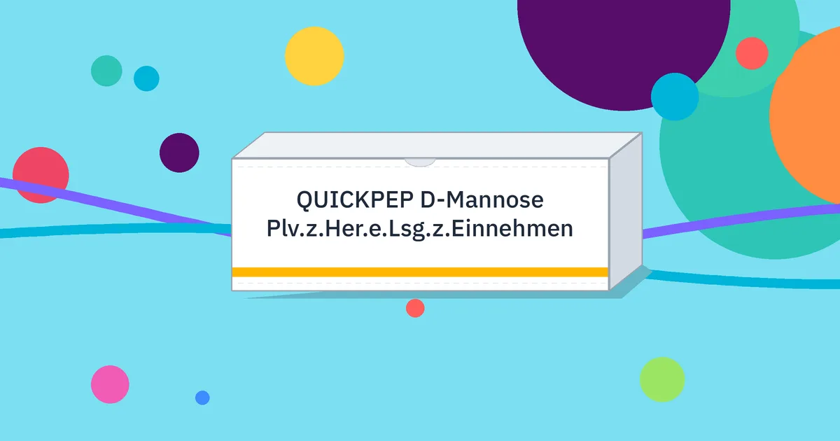Symbolbild: Packung mit der Aufschrift QUICKPEP D-Mannose Plv.z.Her.e.Lsg.z.Einnehmen (PZN 19103300) – Verfügbarkeit und Bezug in Apotheken in Frankfurt am Main