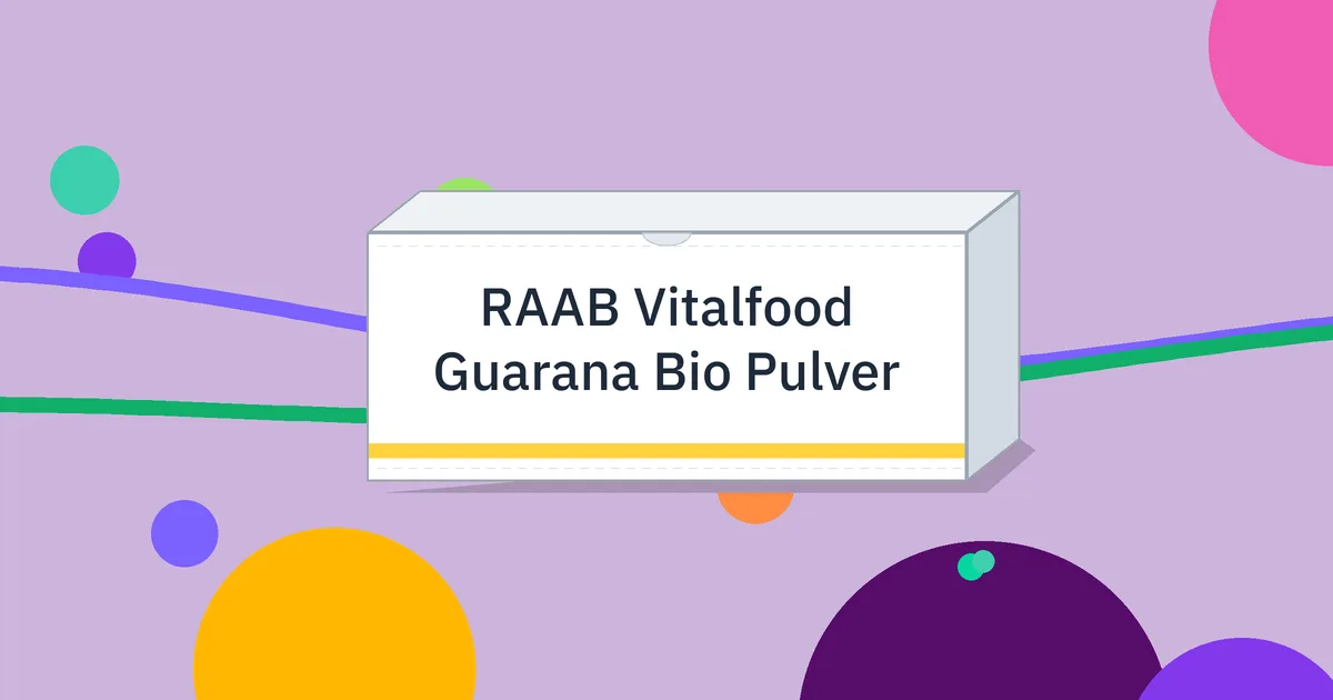 Symbolbild: Packung mit der Aufschrift RAAB Vitalfood Guarana Bio Pulver (PZN 19305179) – Verfügbarkeit und Bezug in Apotheken in Frankfurt am Main