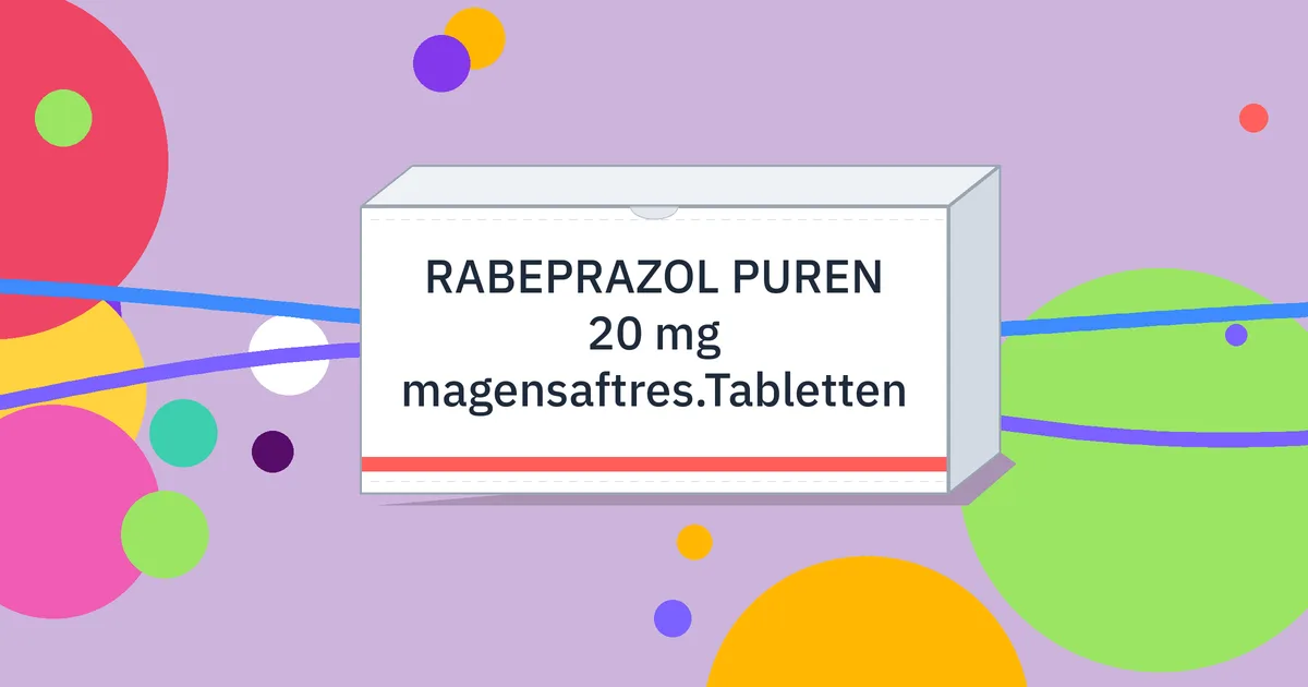 Symbolbild: Packung mit der Aufschrift RABEPRAZOL PUREN 20 mg magensaftres.Tabletten (PZN 11357857) – Verfügbarkeit und Bezug in Apotheken in Frankfurt am Main