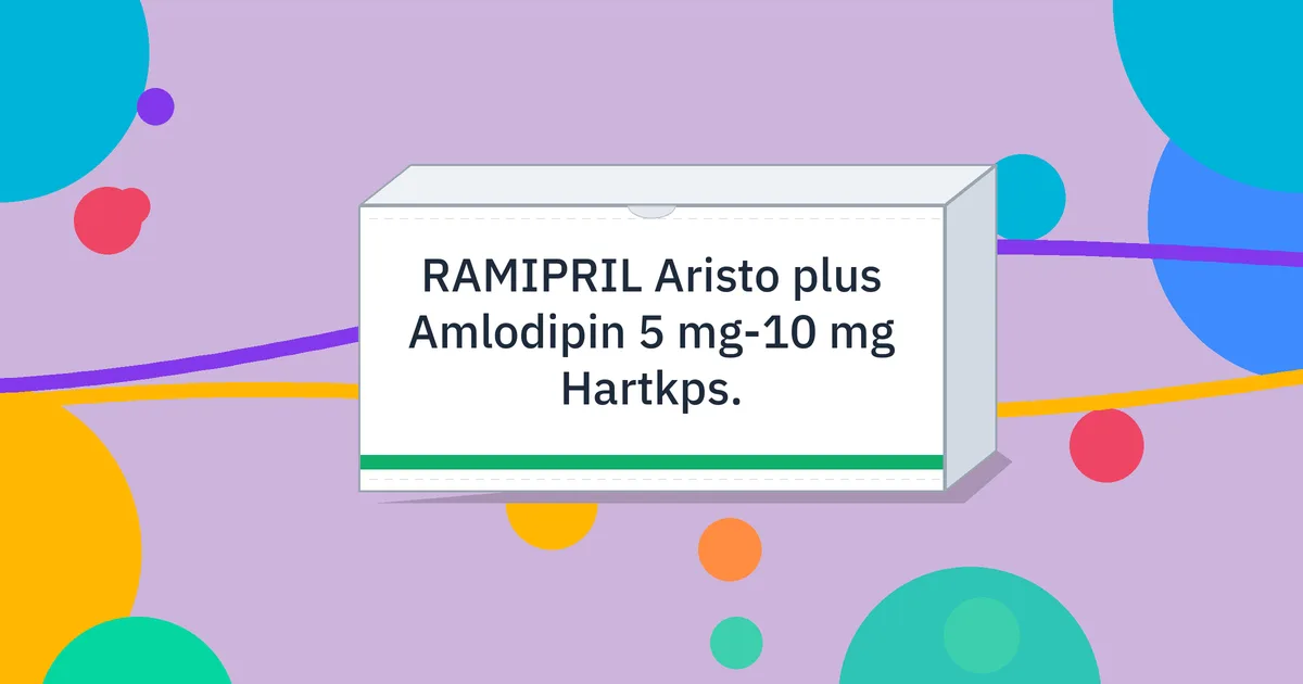 Symbolbild: Packung mit der Aufschrift RAMIPRIL Aristo plus Amlodipin 5 mg-10 mg Hartkps. (PZN 13880356) – Verfügbarkeit und Bezug in Apotheken in Frankfurt am Main