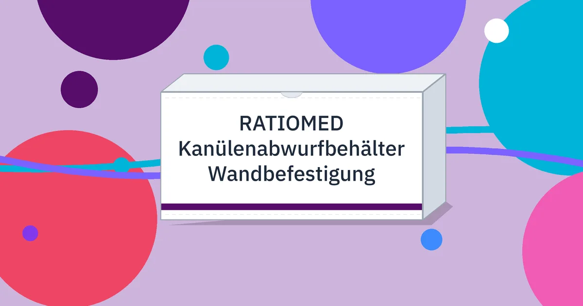 Symbolbild: Packung mit der Aufschrift RATIOMED Kanülenabwurfbehälter Wandbefestigung (PZN 18197322) – Verfügbarkeit und Bezug in Apotheken in Frankfurt am Main