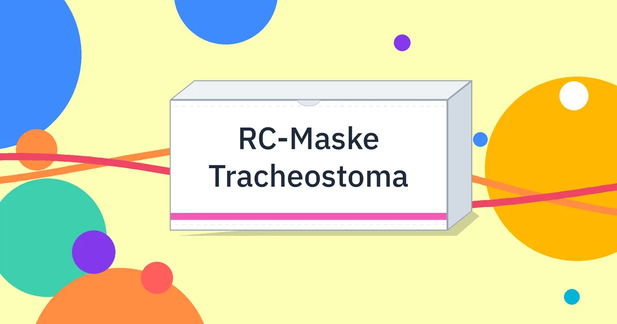 Symbolbild: Packung mit der Aufschrift RC-Maske Tracheostoma (PZN 11188165) – Verfügbarkeit und Bezug in Apotheken in Frankfurt am Main