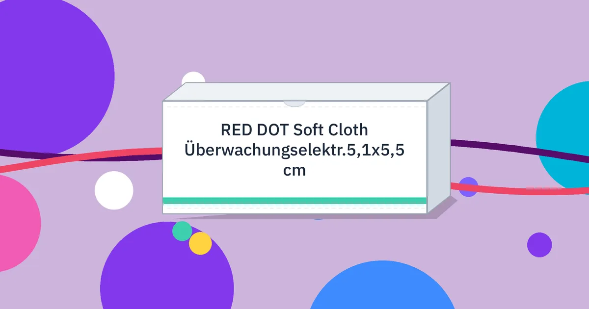 Symbolbild: Packung mit der Aufschrift RED DOT Soft Cloth Überwachungselektr.5,1x5,5 cm (PZN 18321638) – Verfügbarkeit und Bezug in Apotheken in Frankfurt am Main