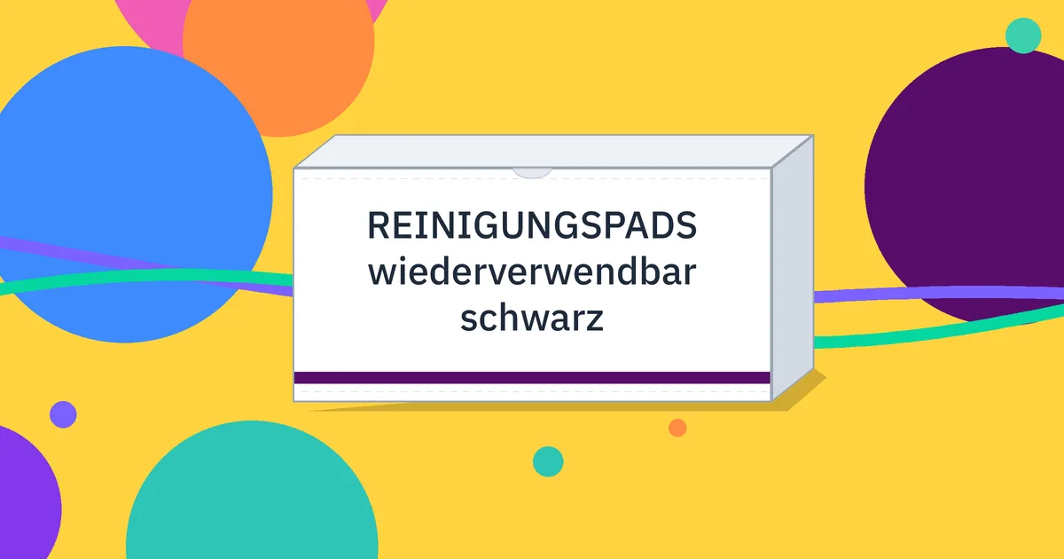 Symbolbild: Packung mit der Aufschrift REINIGUNGSPADS wiederverwendbar schwarz (PZN 20323886) – Verfügbarkeit und Bezug in Apotheken in Frankfurt am Main