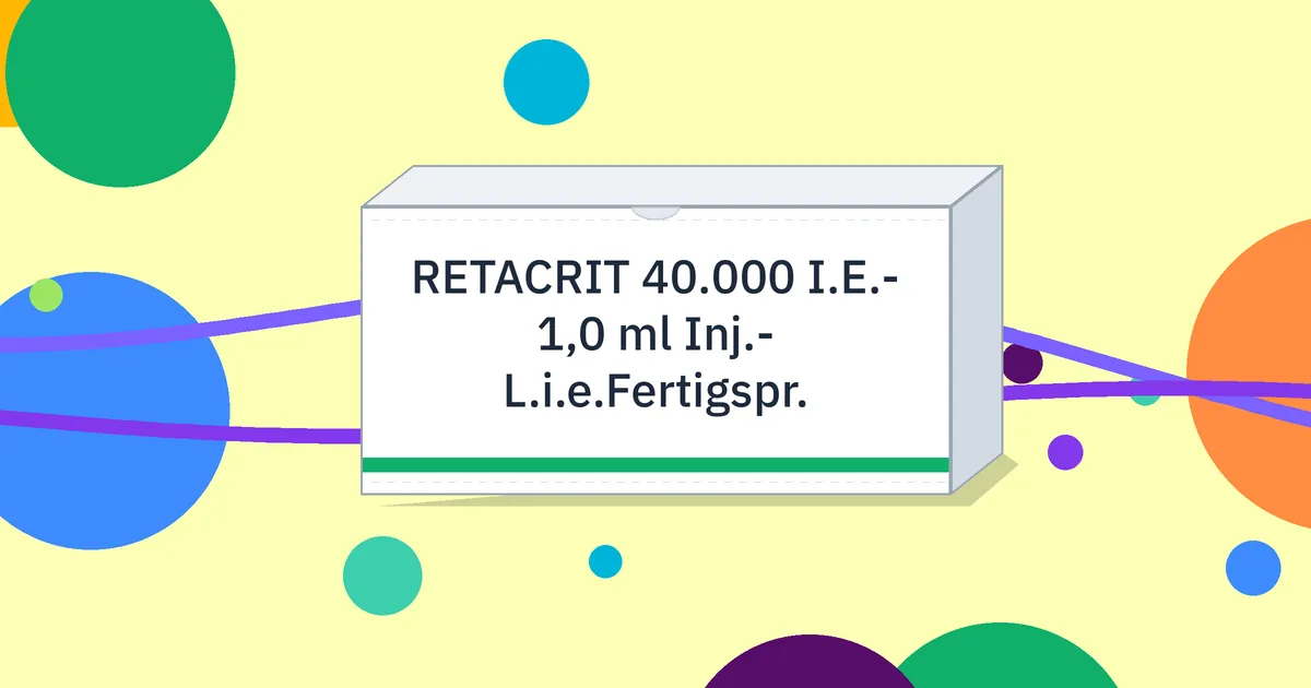 Symbolbild: Packung mit der Aufschrift RETACRIT 40.000 I.E.-1,0 ml Inj.-L.i.e.Fertigspr. (PZN 11341365) – Verfügbarkeit und Bezug in Apotheken in Frankfurt am Main