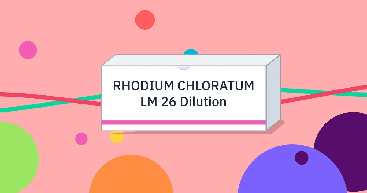 Symbolbild: Packung mit der Aufschrift RHODIUM CHLORATUM LM 26 Dilution (PZN 13050100) – Verfügbarkeit und Bezug in Apotheken in Frankfurt am Main