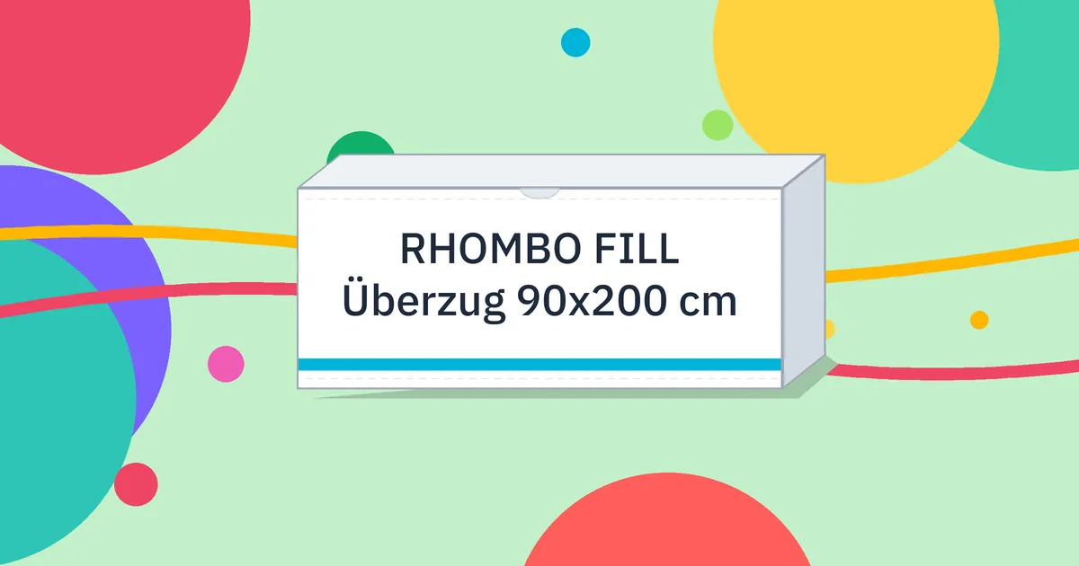 Symbolbild: Packung mit der Aufschrift RHOMBO FILL Überzug 90x200 cm (PZN 03947562) – Verfügbarkeit und Bezug in Apotheken in Frankfurt am Main