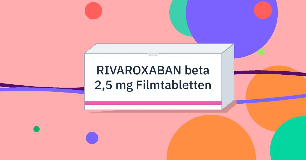 Symbolbild: Packung mit der Aufschrift RIVAROXABAN beta 2,5 mg Filmtabletten (PZN 18808139) – Verfügbarkeit und Bezug in Apotheken in Frankfurt am Main