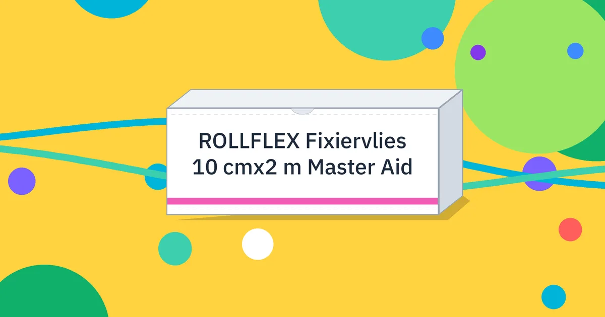 Symbolbild: Packung mit der Aufschrift ROLLFLEX Fixiervlies 10 cmx2 m Master Aid (PZN 20128736) – Verfügbarkeit und Bezug in Apotheken in Frankfurt am Main