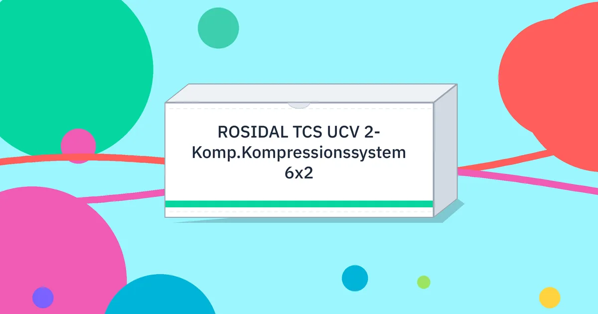 Symbolbild: Packung mit der Aufschrift ROSIDAL TCS UCV 2-Komp.Kompressionssystem 6x2 (PZN 18298023) – Verfügbarkeit und Bezug in Apotheken in Frankfurt am Main