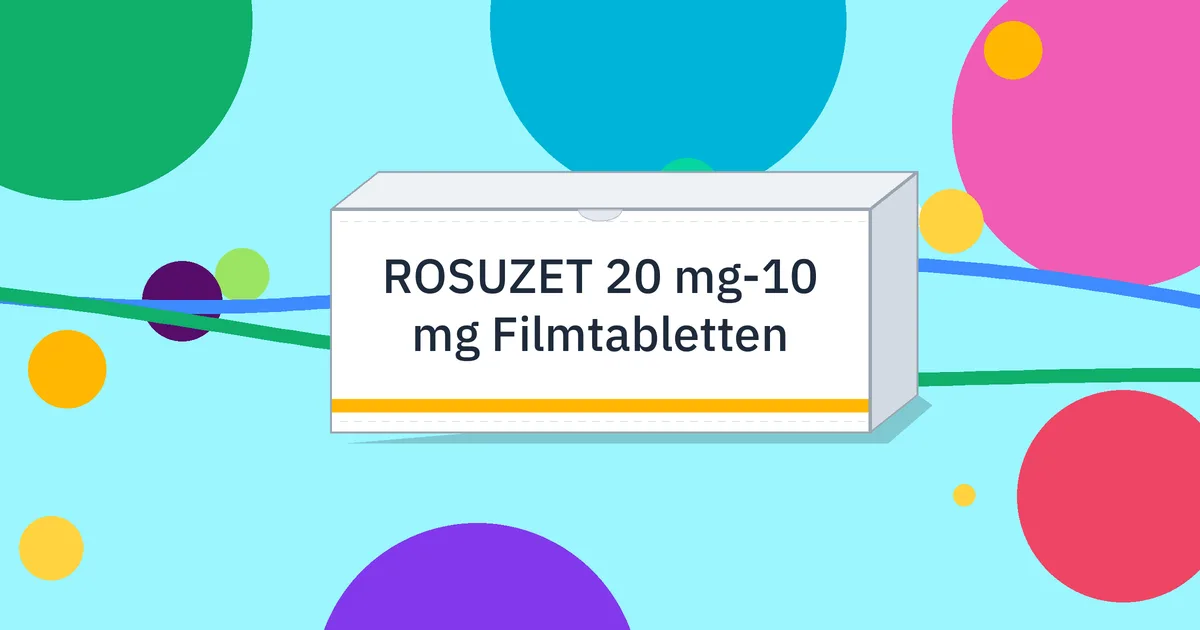 Symbolbild: Packung mit der Aufschrift ROSUZET 20 mg-10 mg Filmtabletten (PZN 14403730) – Verfügbarkeit und Bezug in Apotheken in Frankfurt am Main