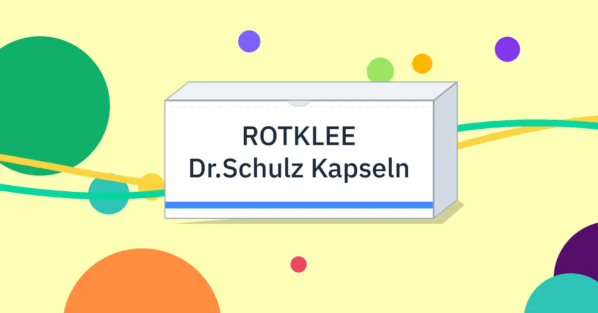 Symbolbild: Packung mit der Aufschrift ROTKLEE Dr.Schulz Kapseln (PZN 14172087) – Verfügbarkeit und Bezug in Apotheken in Frankfurt am Main